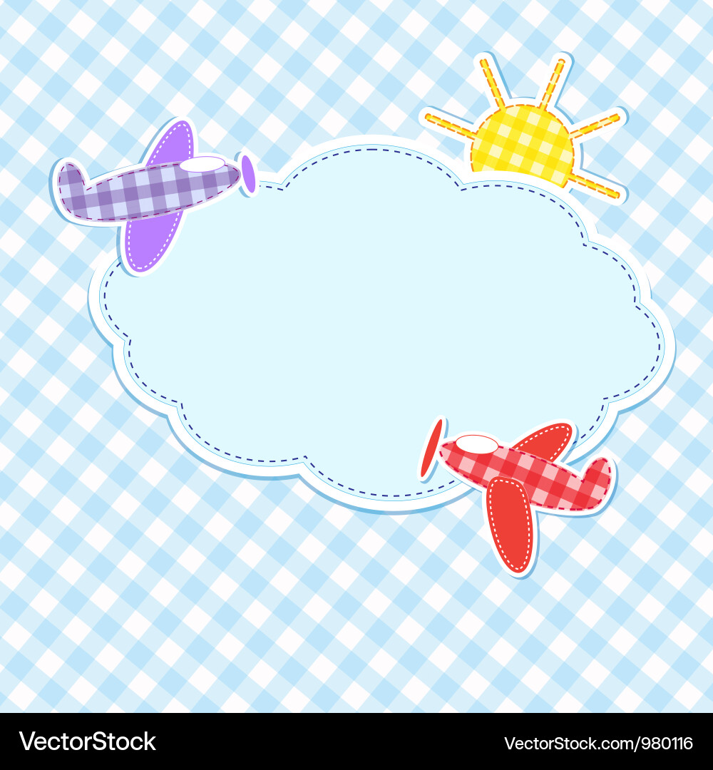 Frame with colorful aeroplanes Royalty Free Vector Image