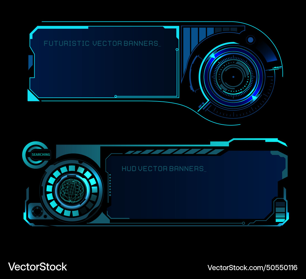 Hud interface futuristic banners Royalty Free Vector Image