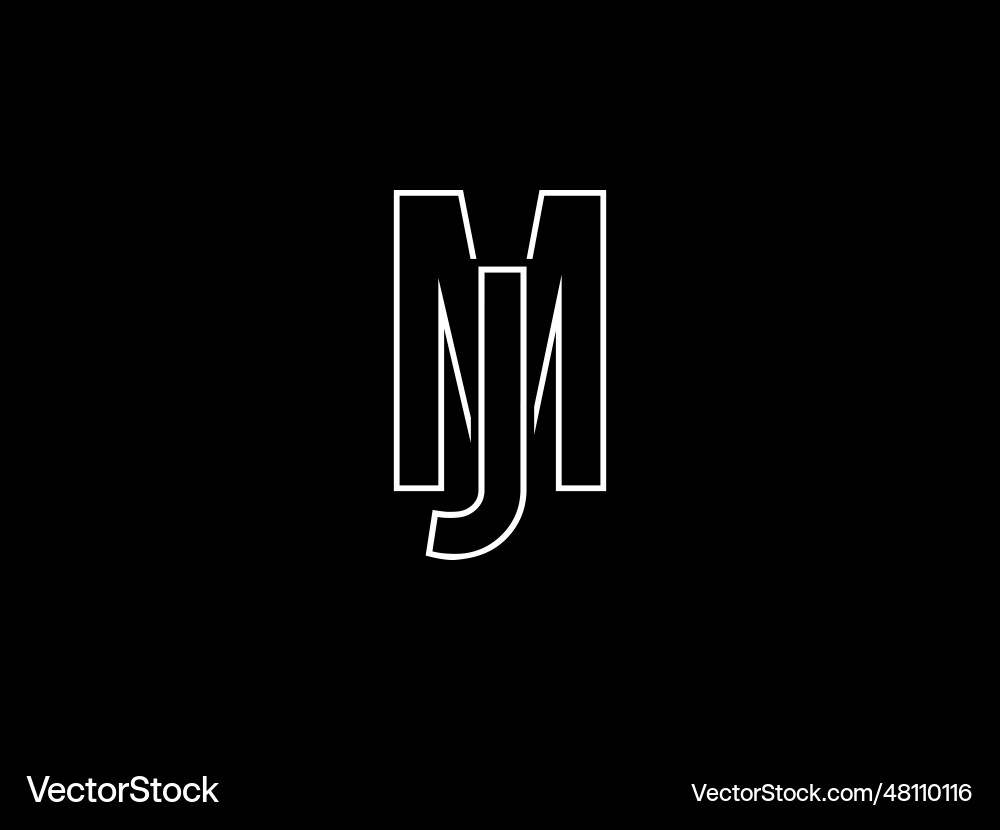 Initial mj letter logo design template monogram Vector Image