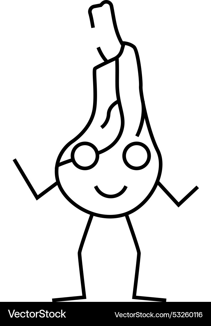 Lamb meat character line icon Royalty Free Vector Image