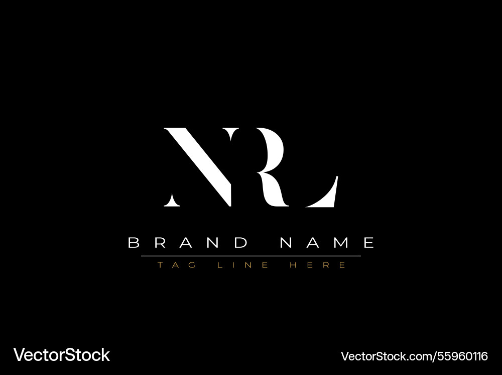 Nrl abstract letter logo design Royalty Free Vector Image