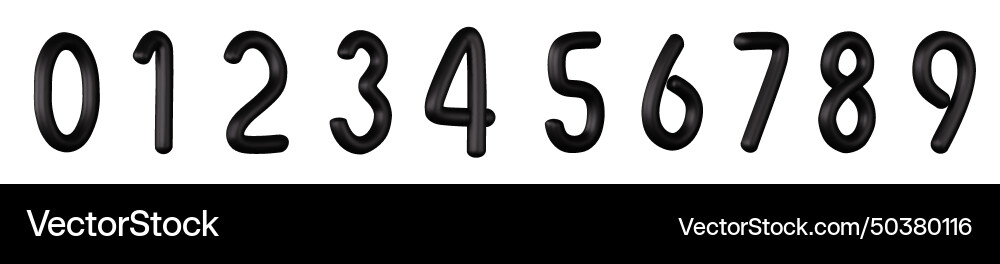 Numbers from 0 to 9 set of bright spherical Vector Image