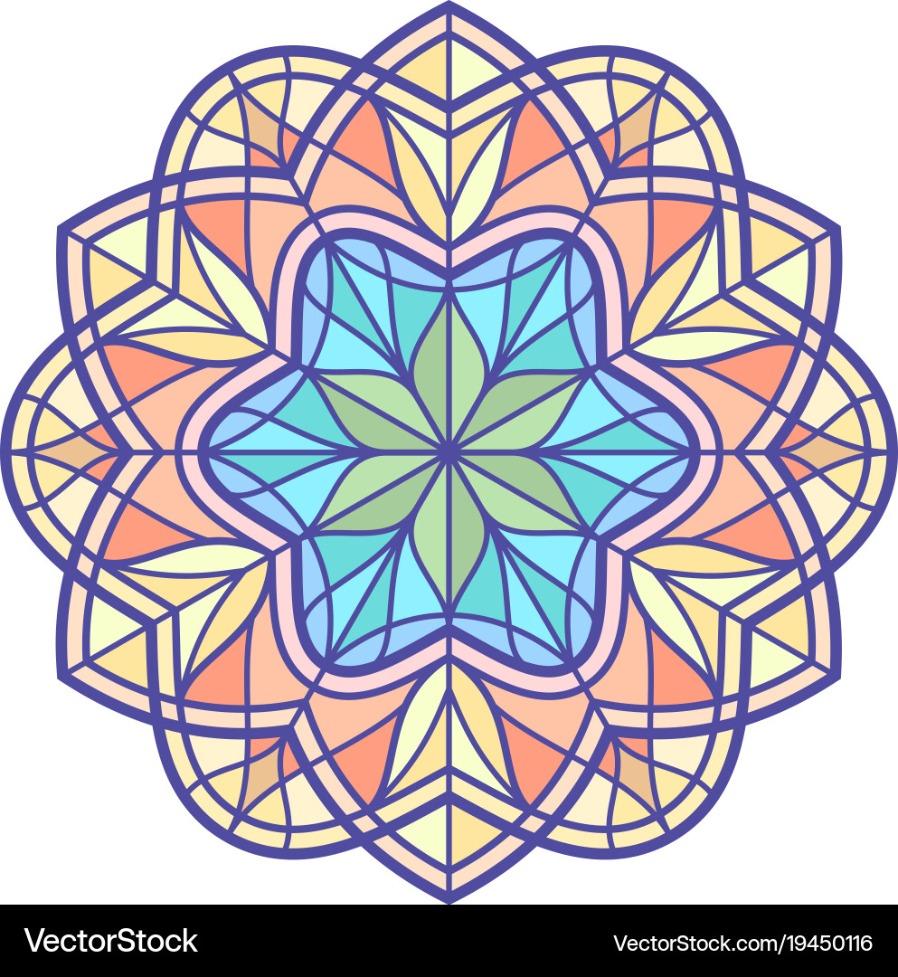 Stained-glass window template Royalty Free Vector Image