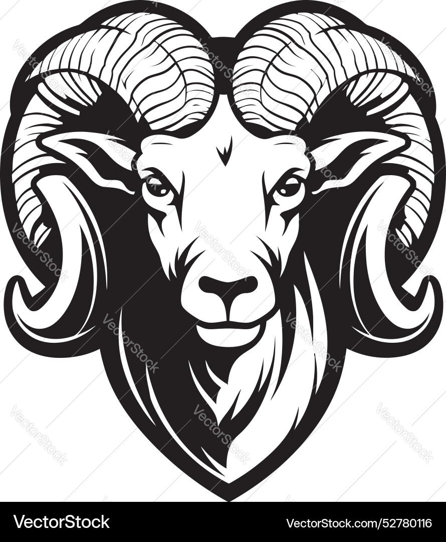 Timeless tribute vintage ram head logo design Vector Image
