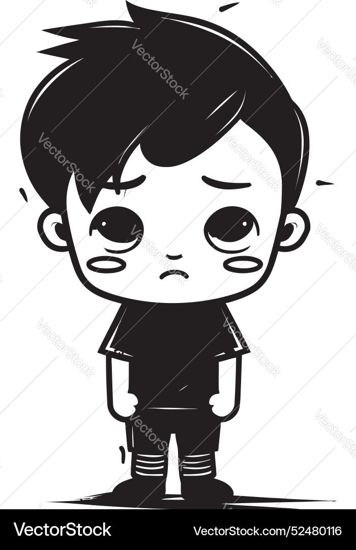 Wistful wilfred cartoon boy logo design Royalty Free Vector