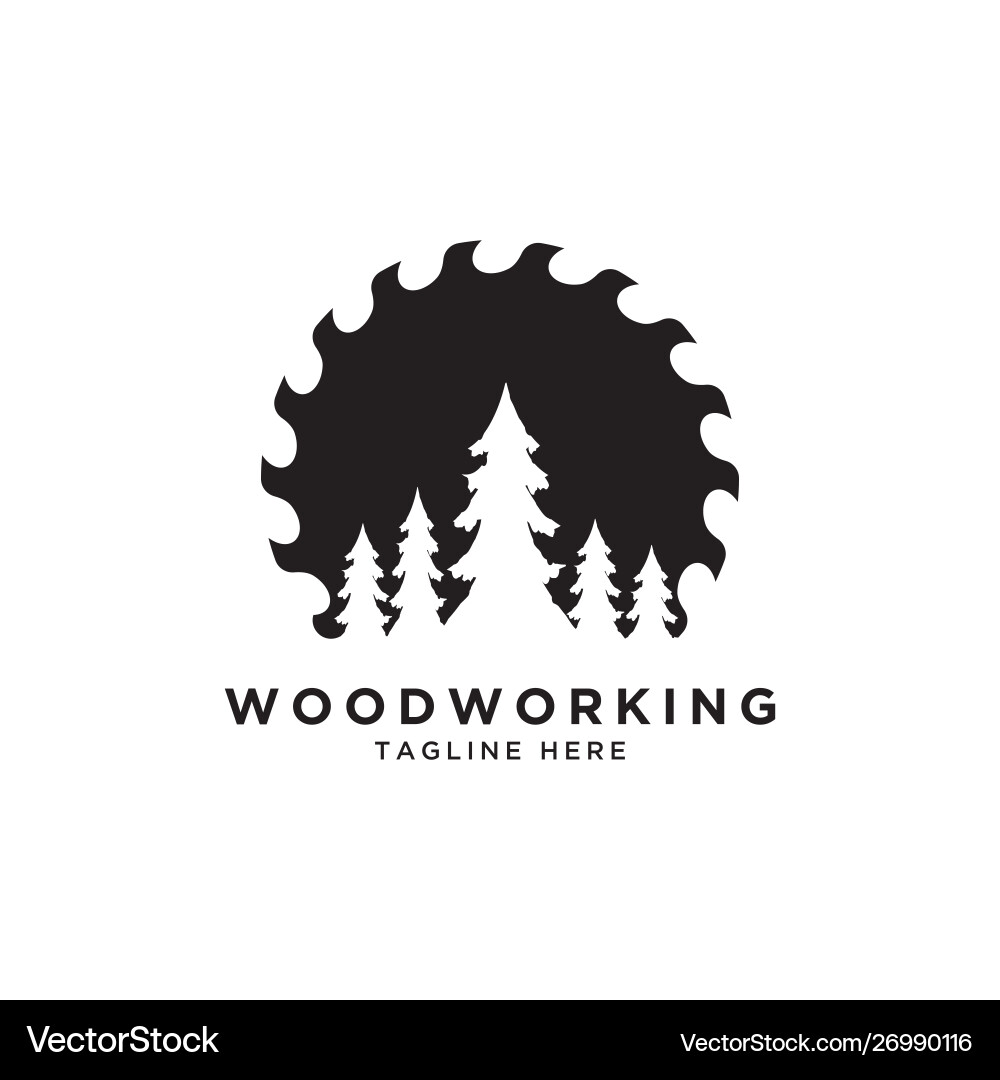 Wood working logo Royalty Free Vector Image - VectorStock