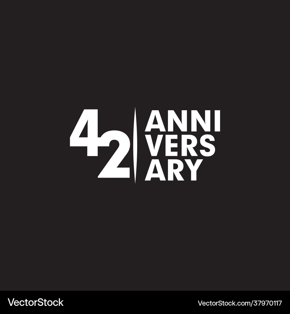42th year anniversary logo design template Vector Image