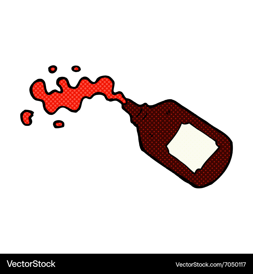 Comic cartoon squirting blood bottle Royalty Free Vector
