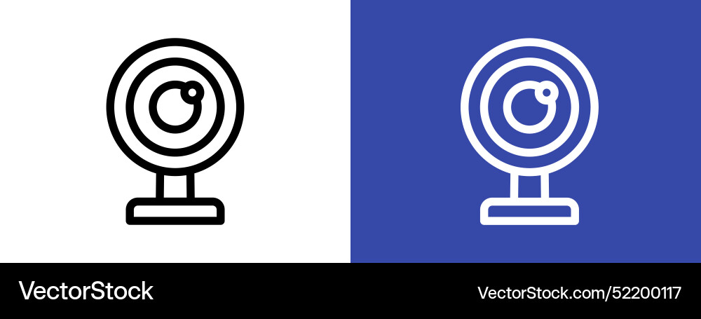 Digital webcam icon logo sign set outline Vector Image