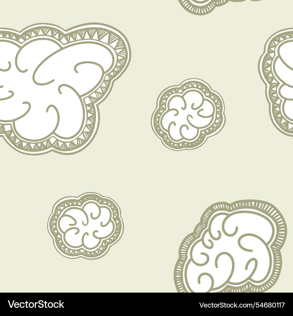 Fluffy cloud pattern with swirling contours Vector Image
