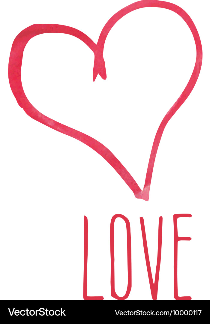 Hand drawn logo with heart symbol Royalty Free Vector Image