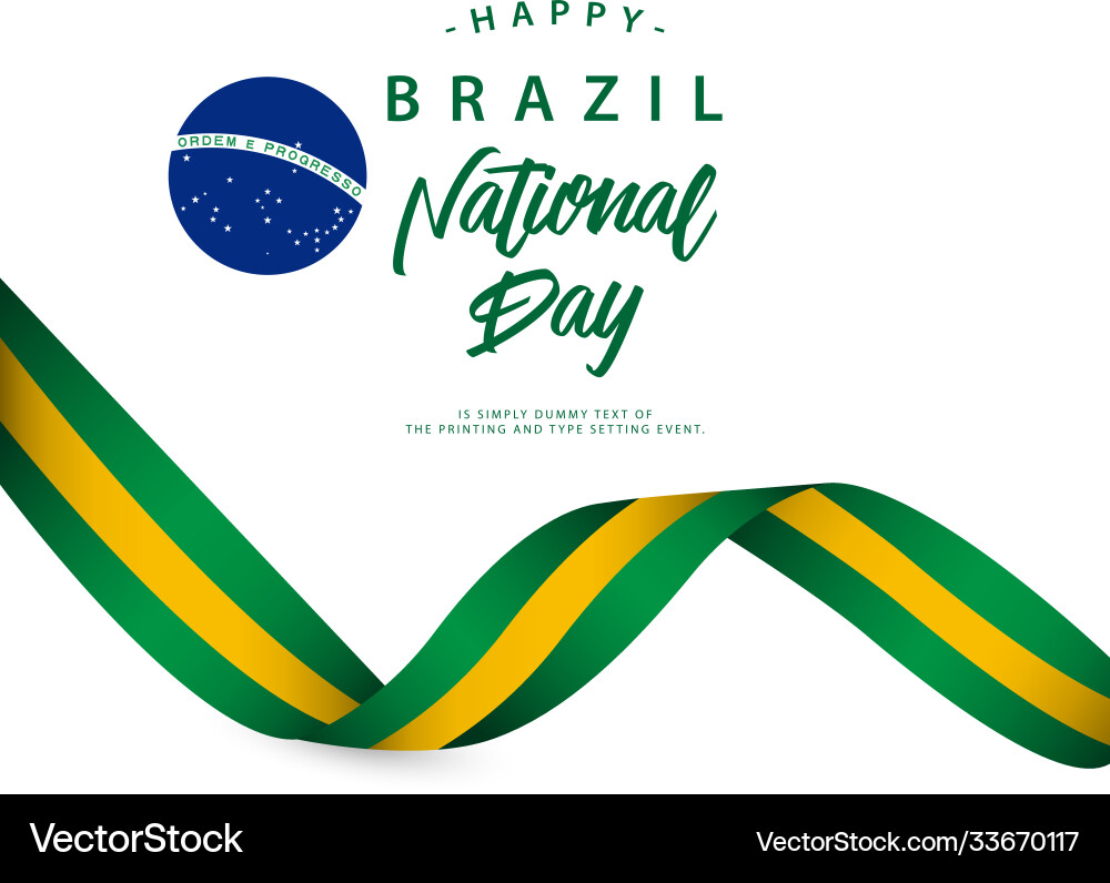 Happy brazil national day template Royalty Free Vector Image