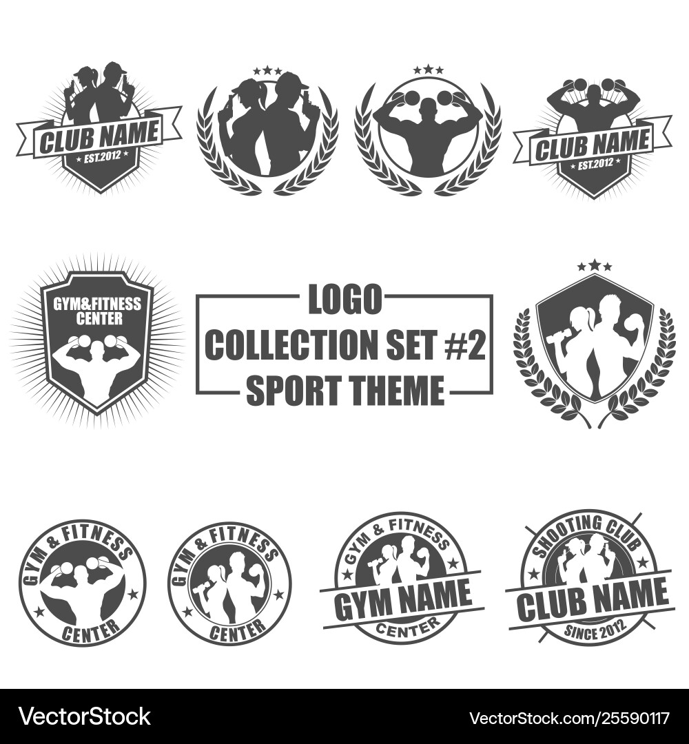 Logo collection set with sport theme Royalty Free Vector