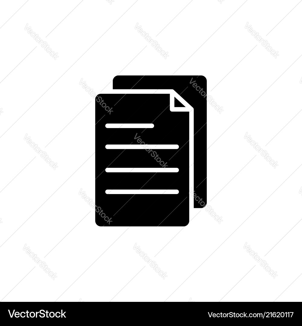 Note paper icon black Royalty Free Vector Image