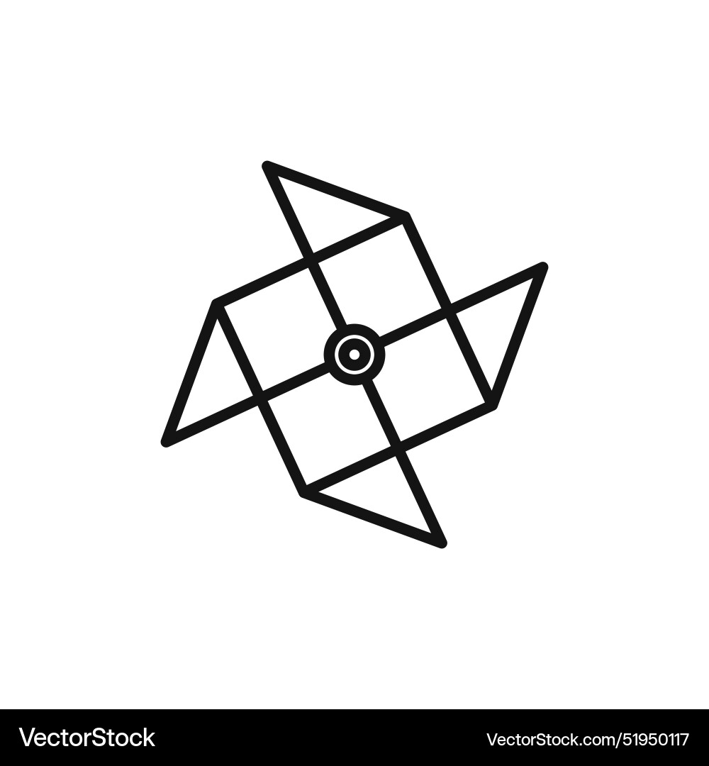 Paper windmill logo sign outline Royalty Free Vector Image