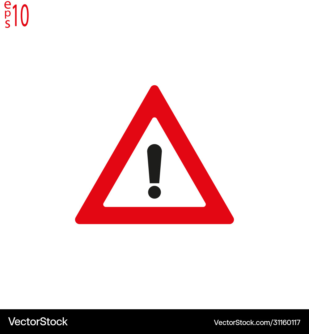 Red exclamation sign - danger triangle road Vector Image