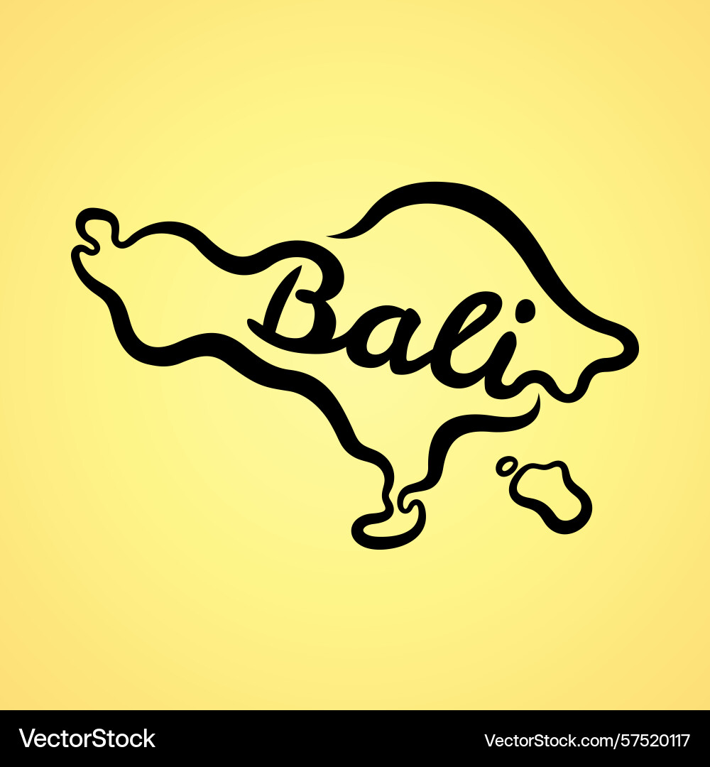 Simple map of bali Royalty Free Vector Image - VectorStock