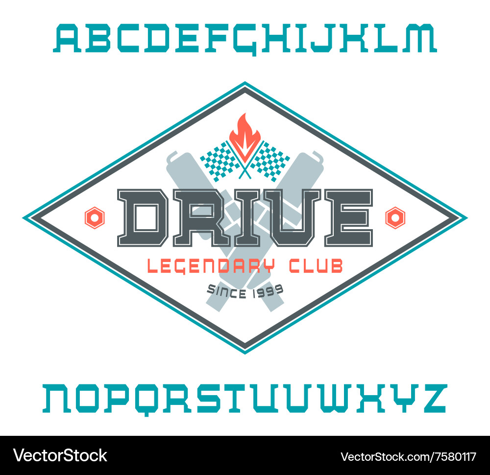 Square serif font Royalty Free Vector Image - VectorStock