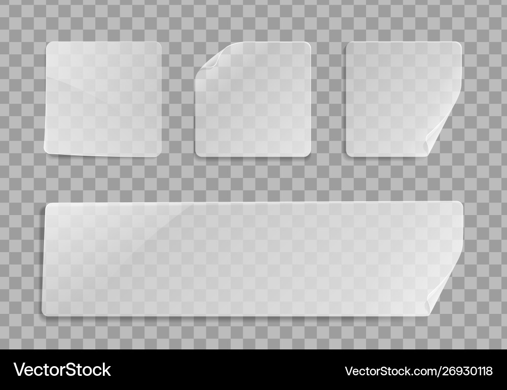 Blank transparent plastic square adhesive Vector Image