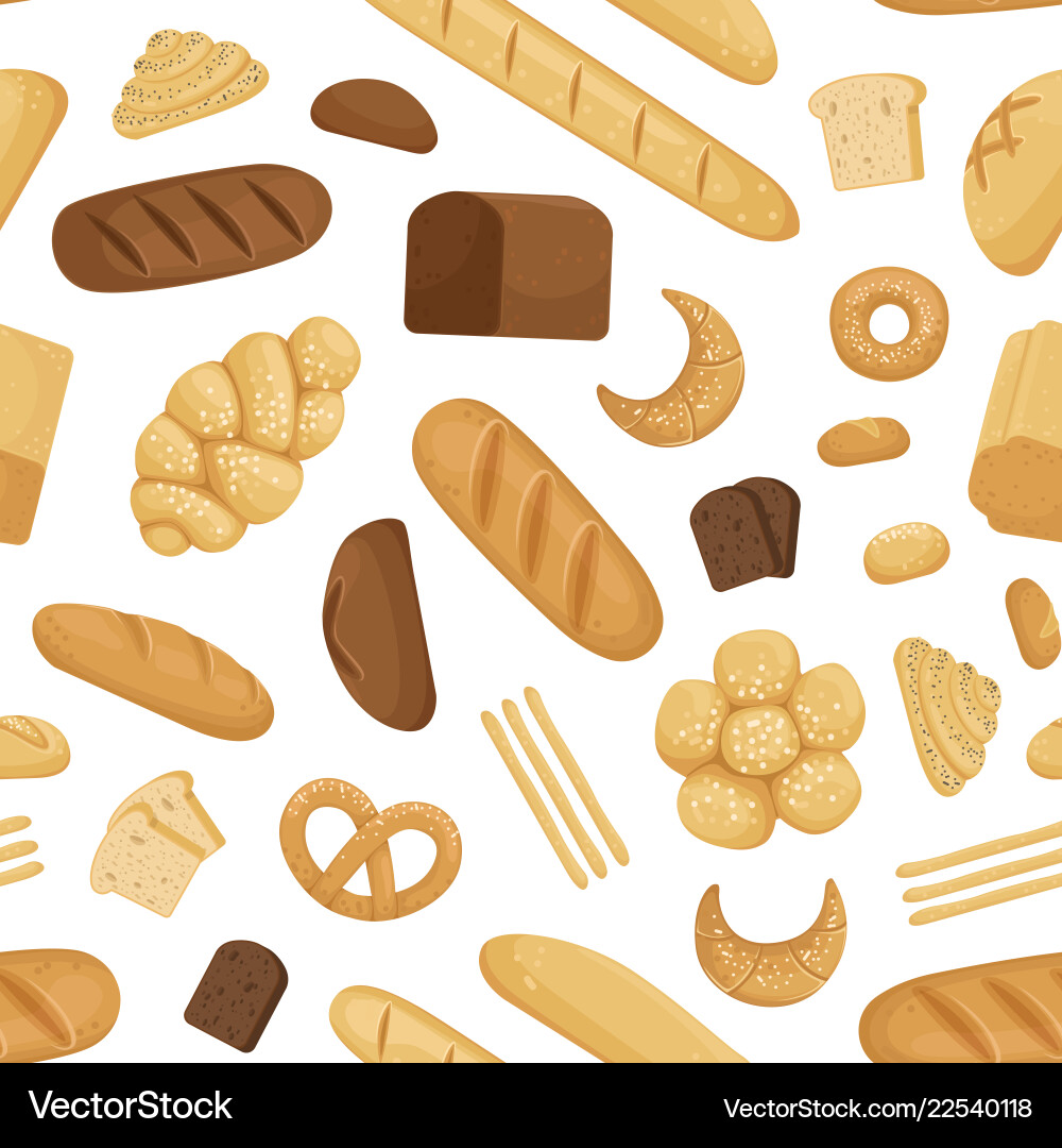 Cartoon bakery pattern or background Royalty Free Vector