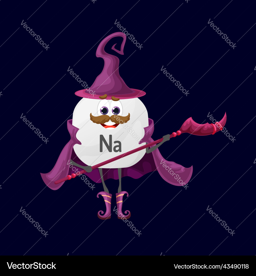 Cartoon sodium or natrium micronutrient character Vector Image