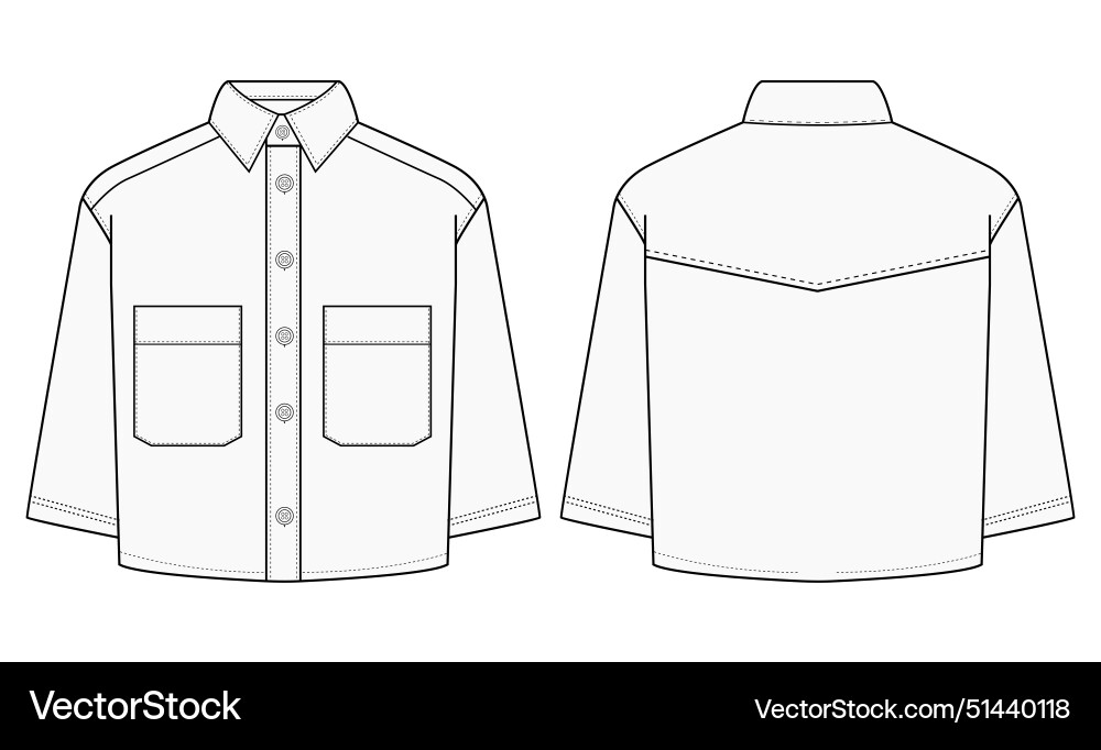 Cropped shirt technical fashion Royalty Free Vector Image