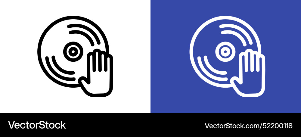 Dj icon logo sign set outline Royalty Free Vector Image