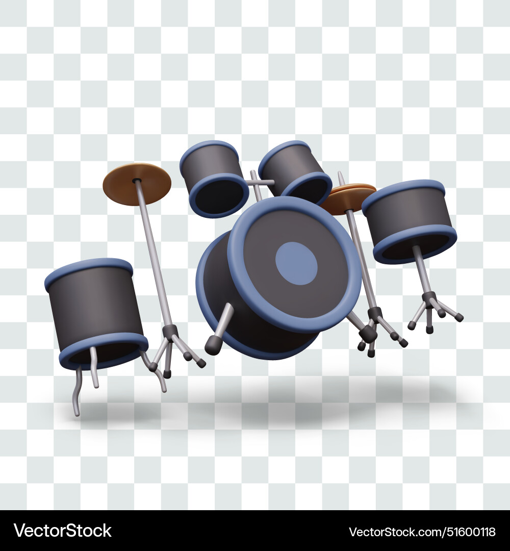 Drum rack in realistic style professional Vector Image