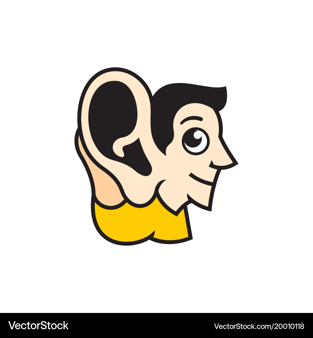 Eavesdropping listening sign Royalty Free Vector Image