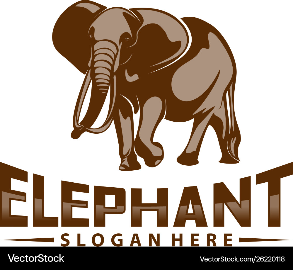 Elephant logo design animal template icon Vector Image
