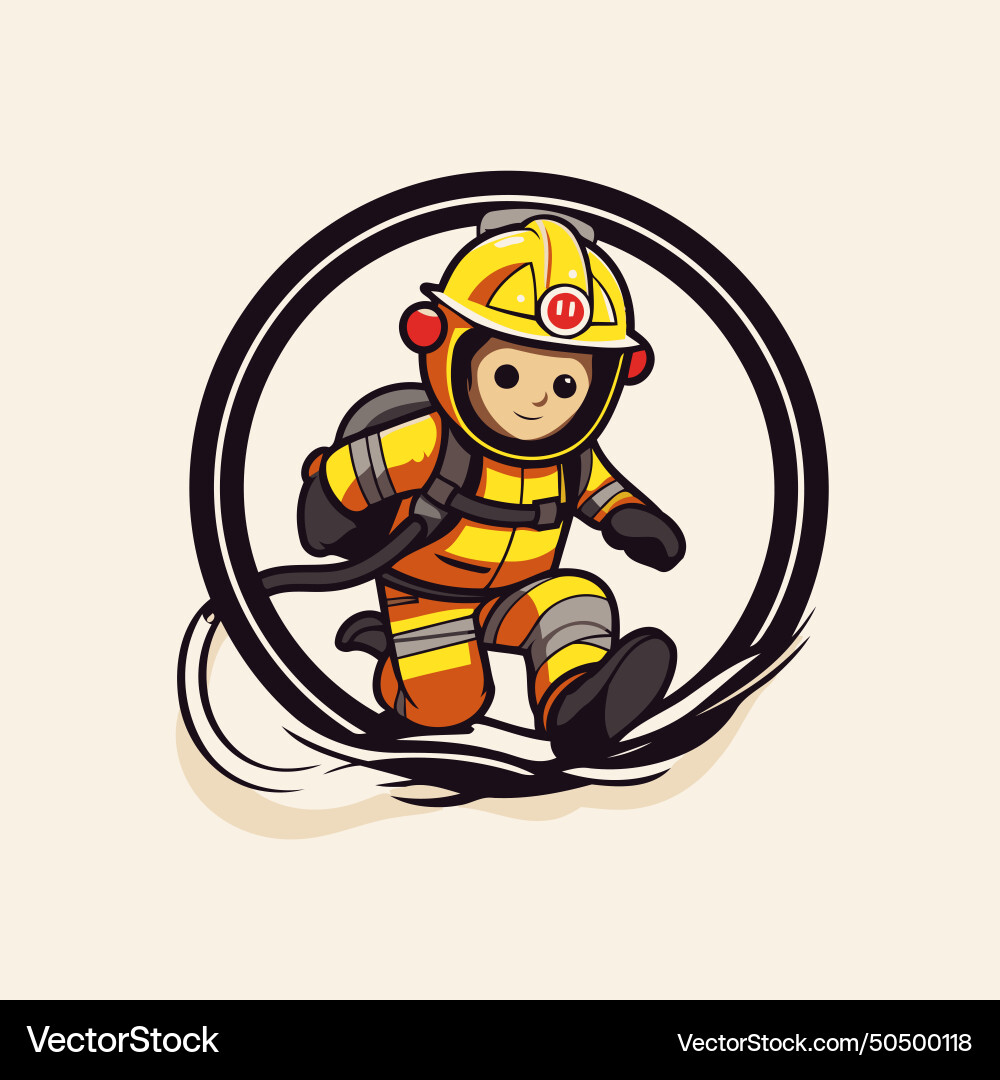 Fireman mascot logo design Royalty Free Vector Image