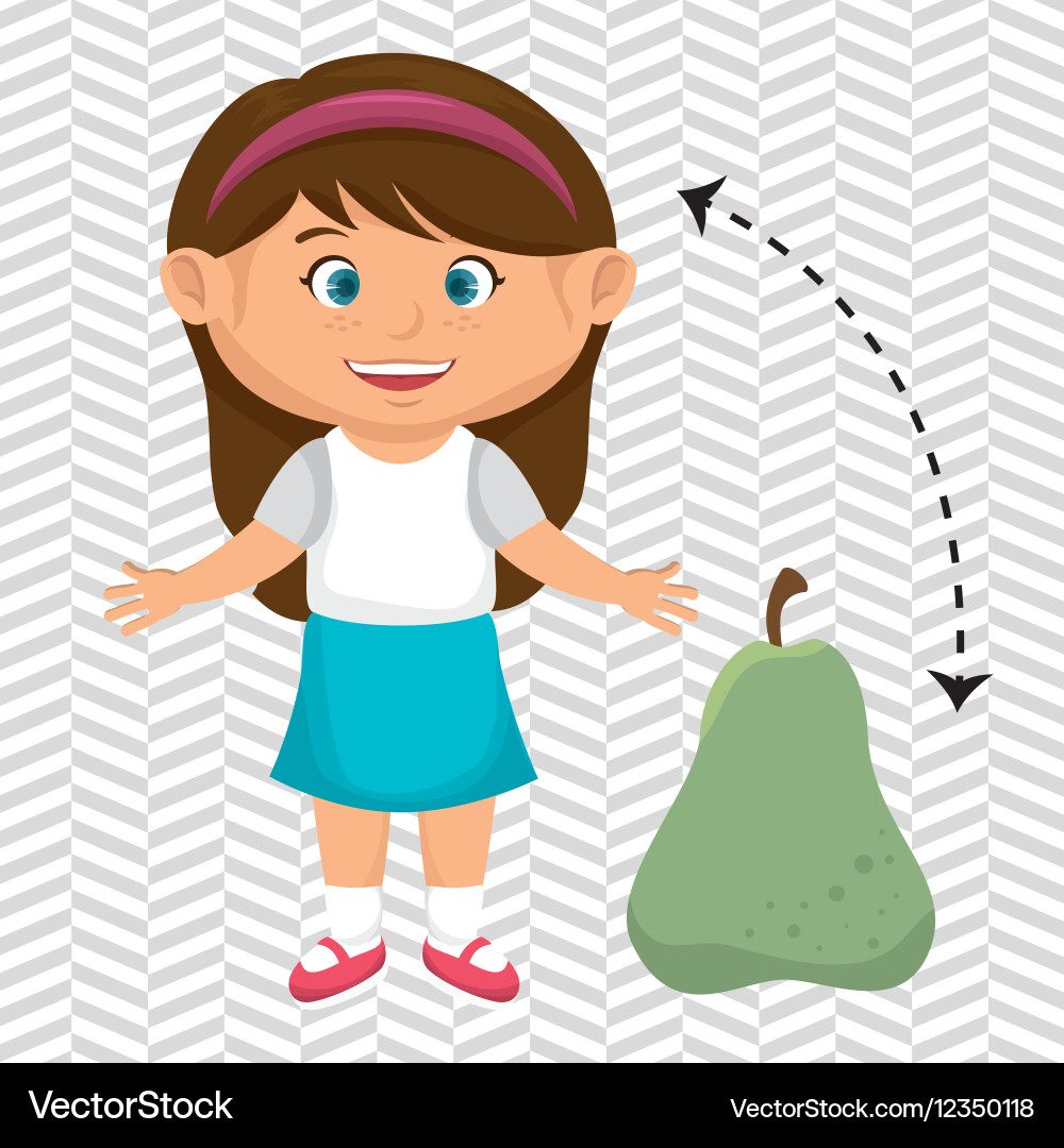 Girl cartoon pear fruit Royalty Free Vector Image