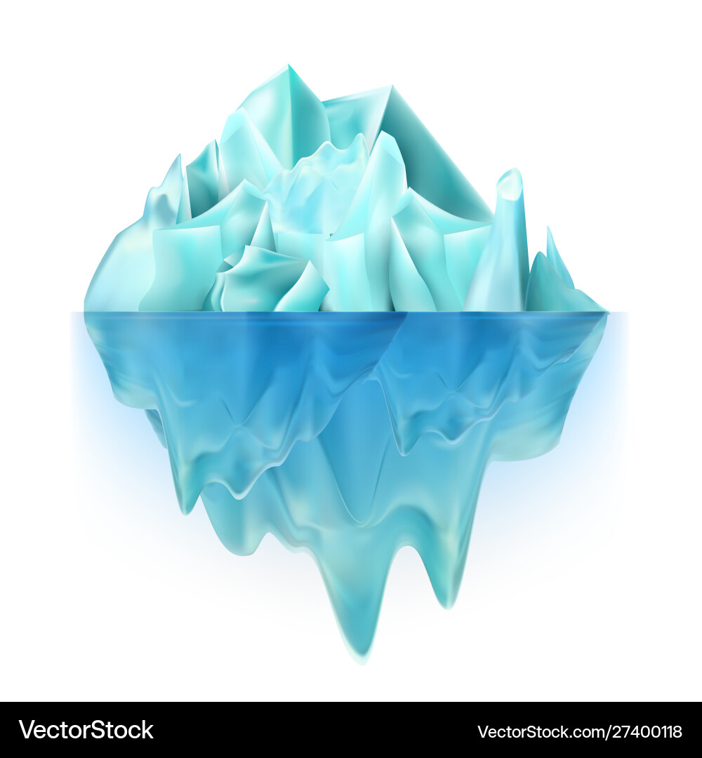 Glacier icy rock floating on ocean water Vector Image