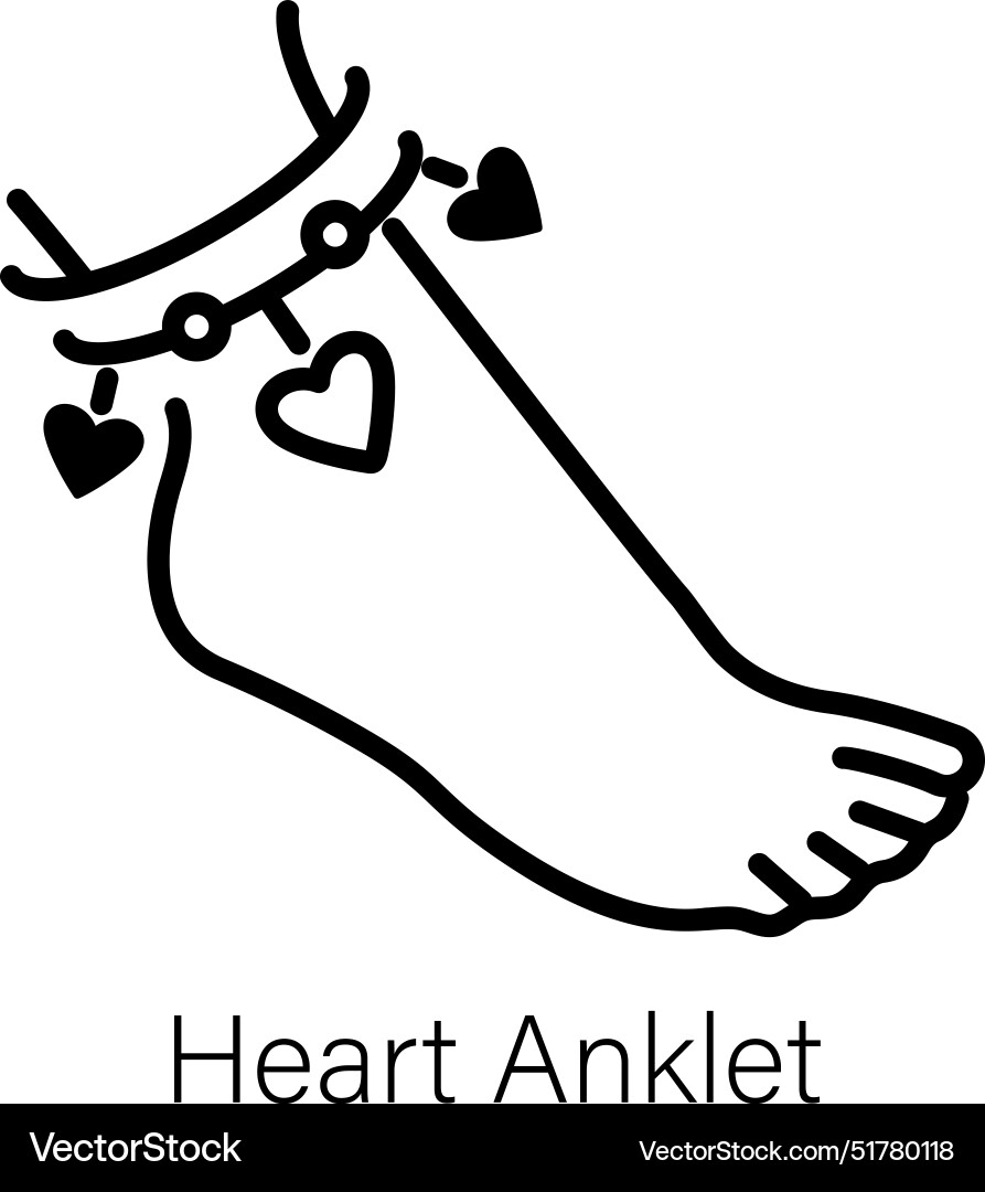 Heart anklet Royalty Free Vector Image - VectorStock