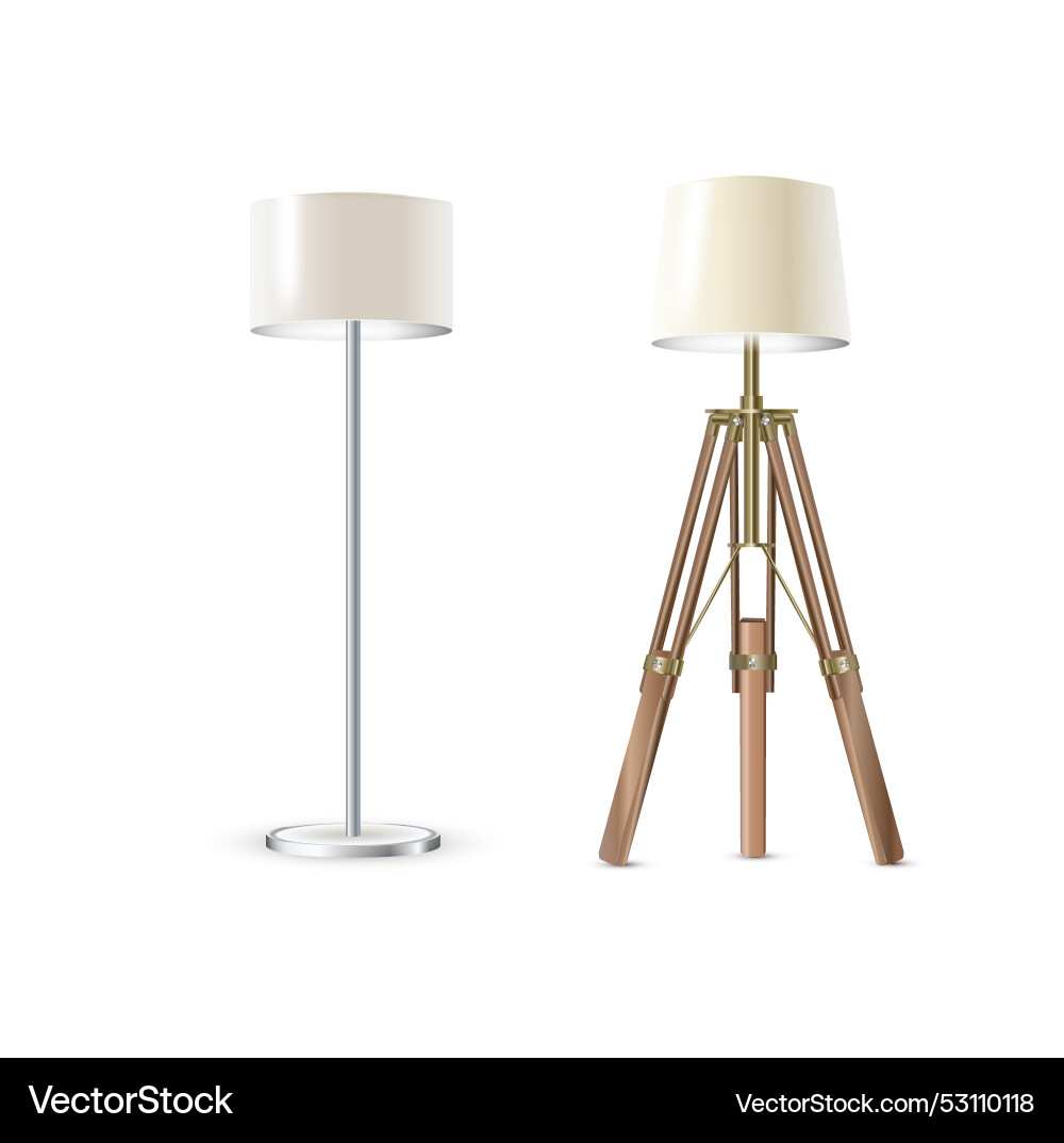 Lamp set closeup isolated on white background Vector Image