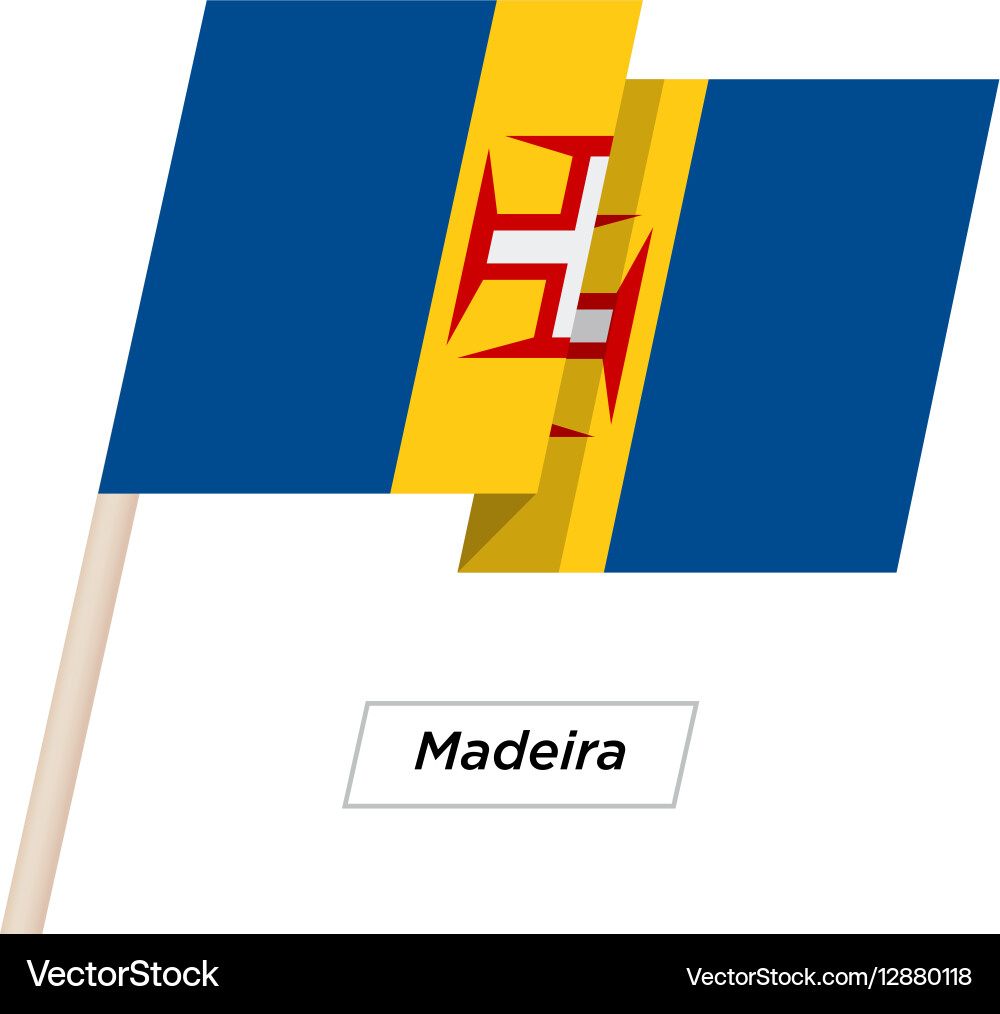 Madeira Flag - White Background Royalty Free Vector Image