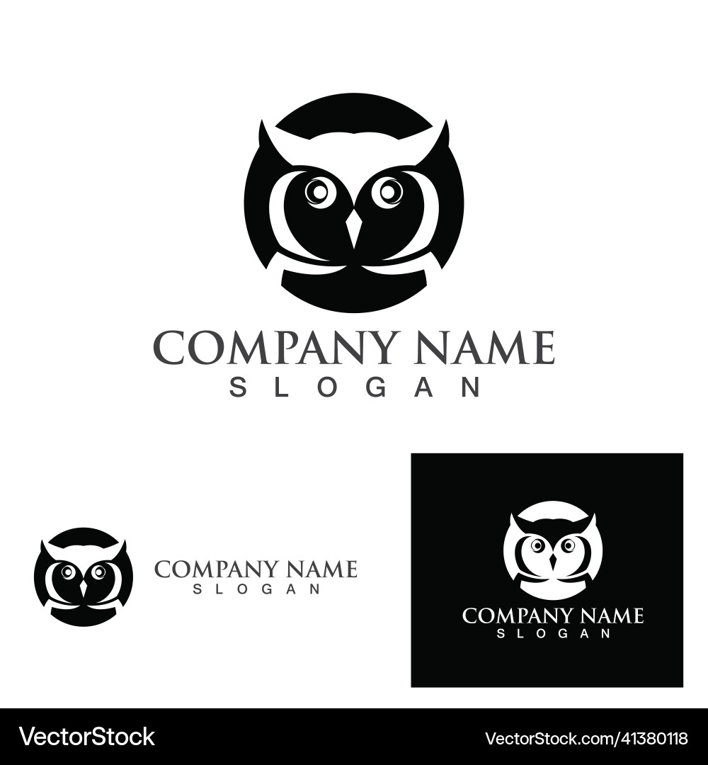 Owl head logo and symbol image Royalty Free Vector Image