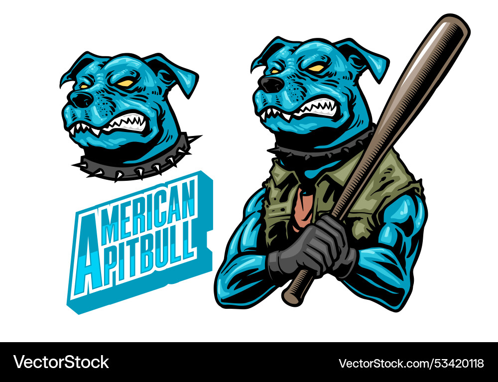 Pitbull dog artwork Royalty Free Vector Image - VectorStock