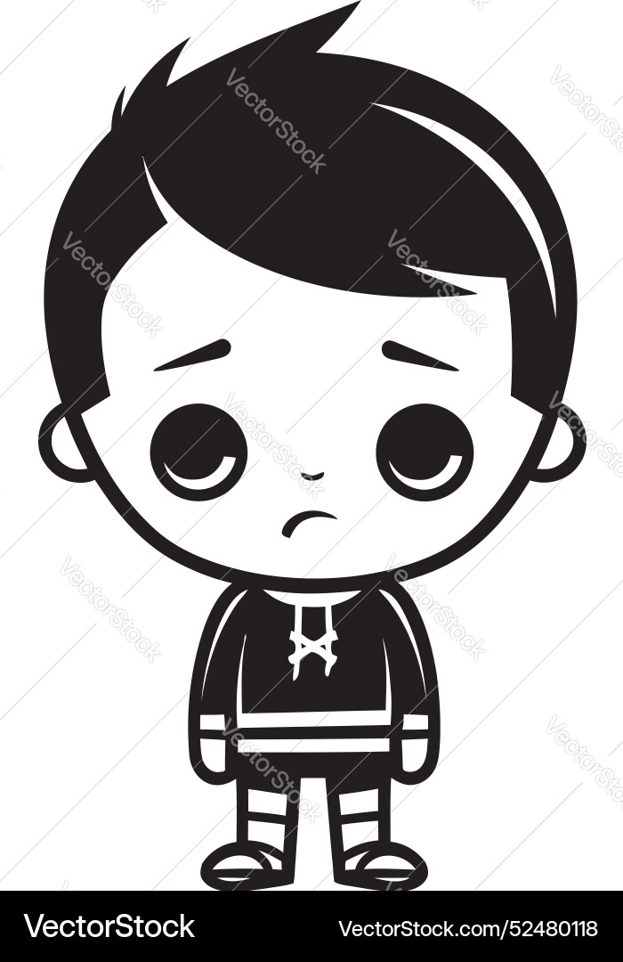 Regretful randall little boy icon Royalty Free Vector Image