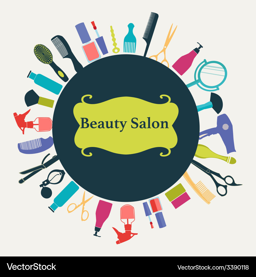 Salon Hair & Beauty Collection Royalty Free Vector Image