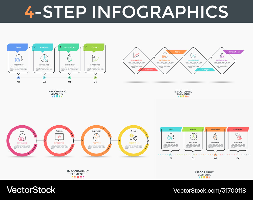 Set infographic templates Royalty Free Vector Image