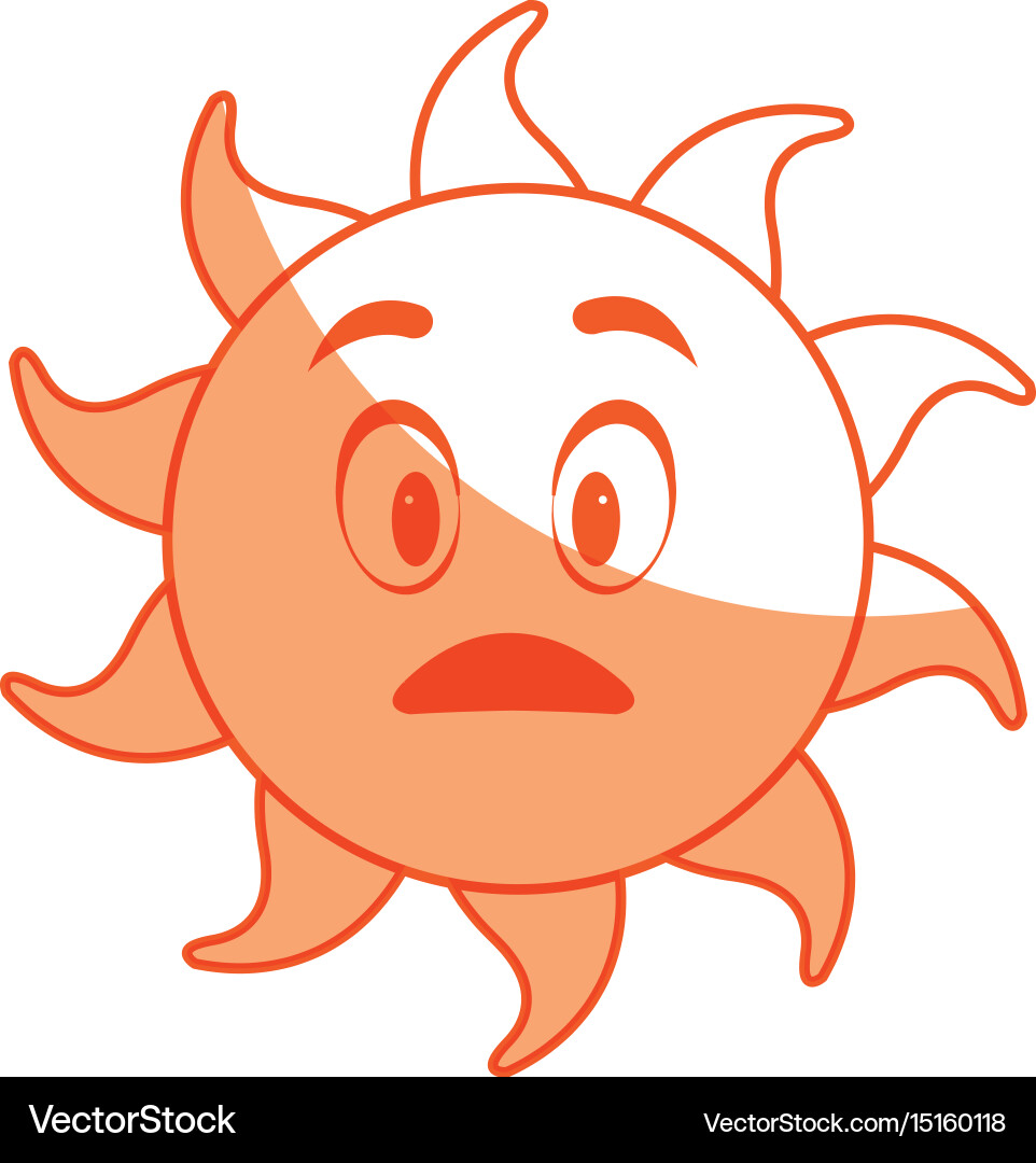 Smiling funny cartoon sun Royalty Free Vector Image