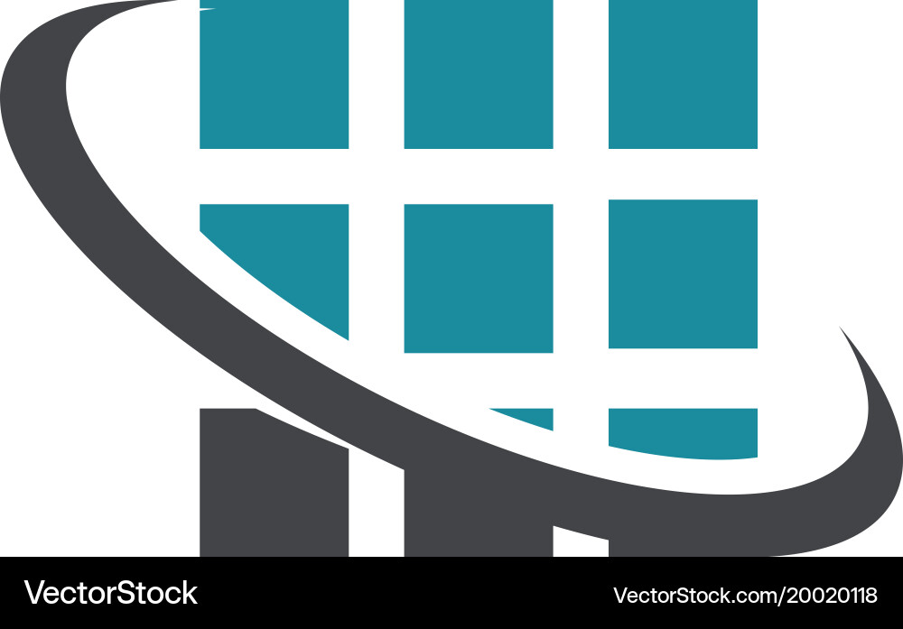 Square pixel swoosh logo icon Royalty Free Vector Image