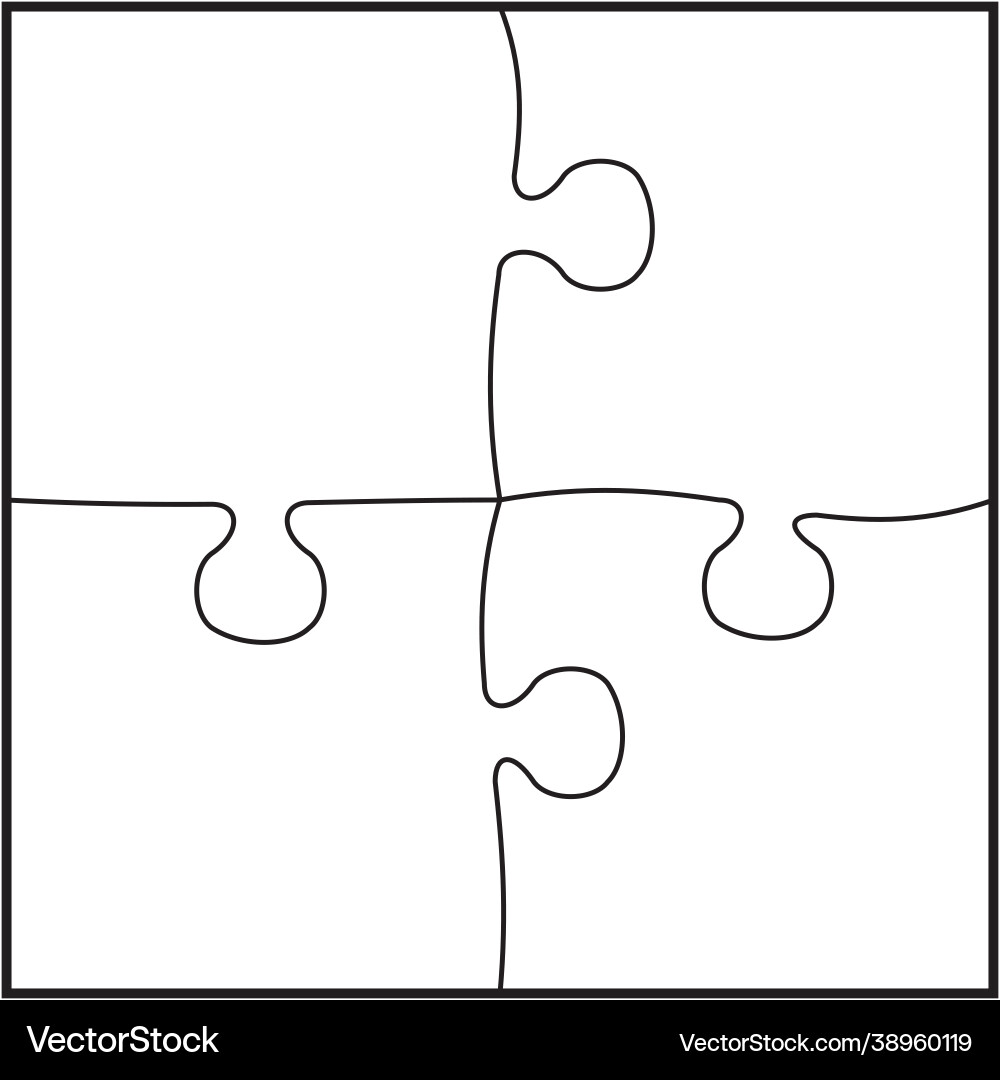 2x2 puzzle pieces Royalty Free Vector Image - VectorStock