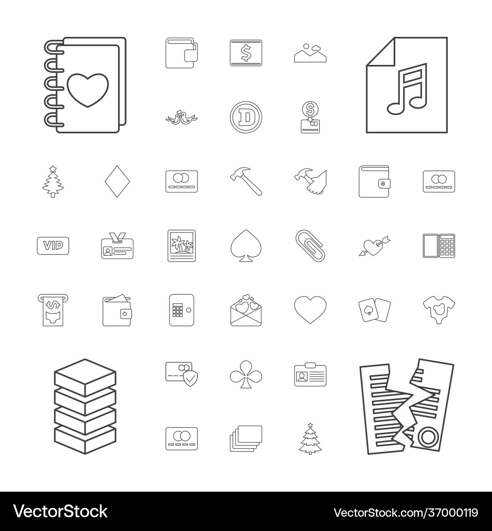 37 Kartensymbole Lizenzfreies Vektorbild - VectorStock