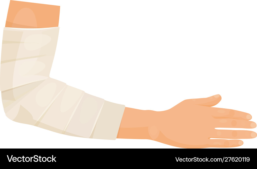 Bandaged hand icon patient with injury Royalty Free Vector