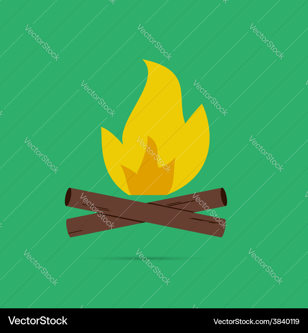 Bonfire colored logo labels and badges travel Vector Image