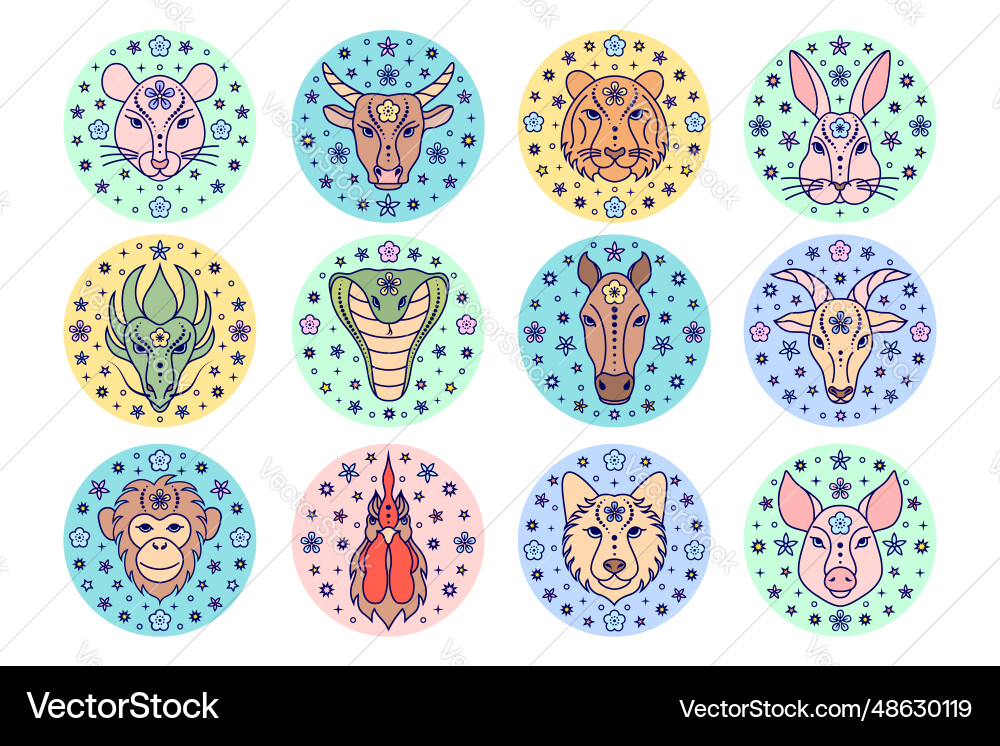 Chinese zodiac signs Royalty Free Vector Image