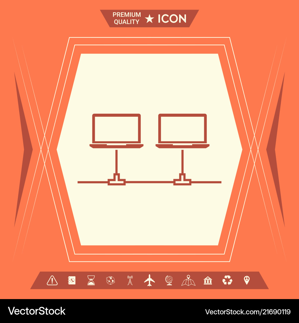 Computer network icon Royalty Free Vector Image