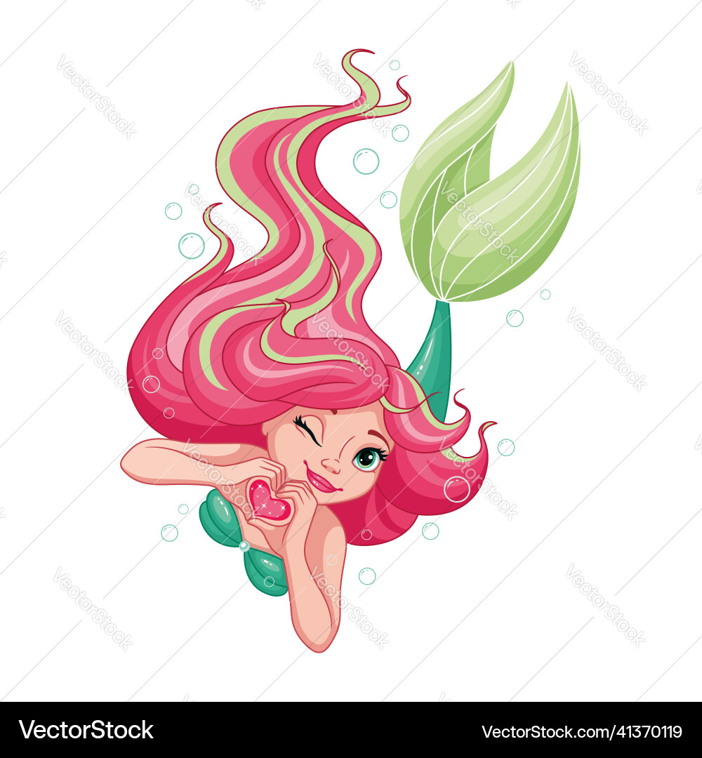 Cute Mermaid Princess Royalty Free Vector Image